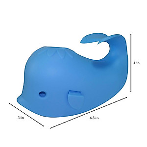 Aurelie Silicone Whale Tub Faucet Cover for Kids, Protective Baby Safety Products for the Bathtub Spout, Blue