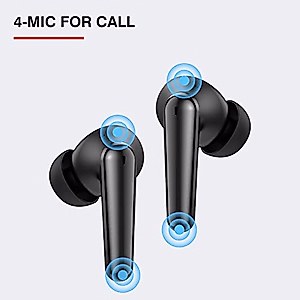 TRANYA T30 Wireless Earbuds, Immersive Sound with Deep Bass, 40H Playtime, 4 Microphones for Clear Call, Bluetooth Earbuds with Low-Latency Game Mode, IPX7 Waterproof Headphones for Sports