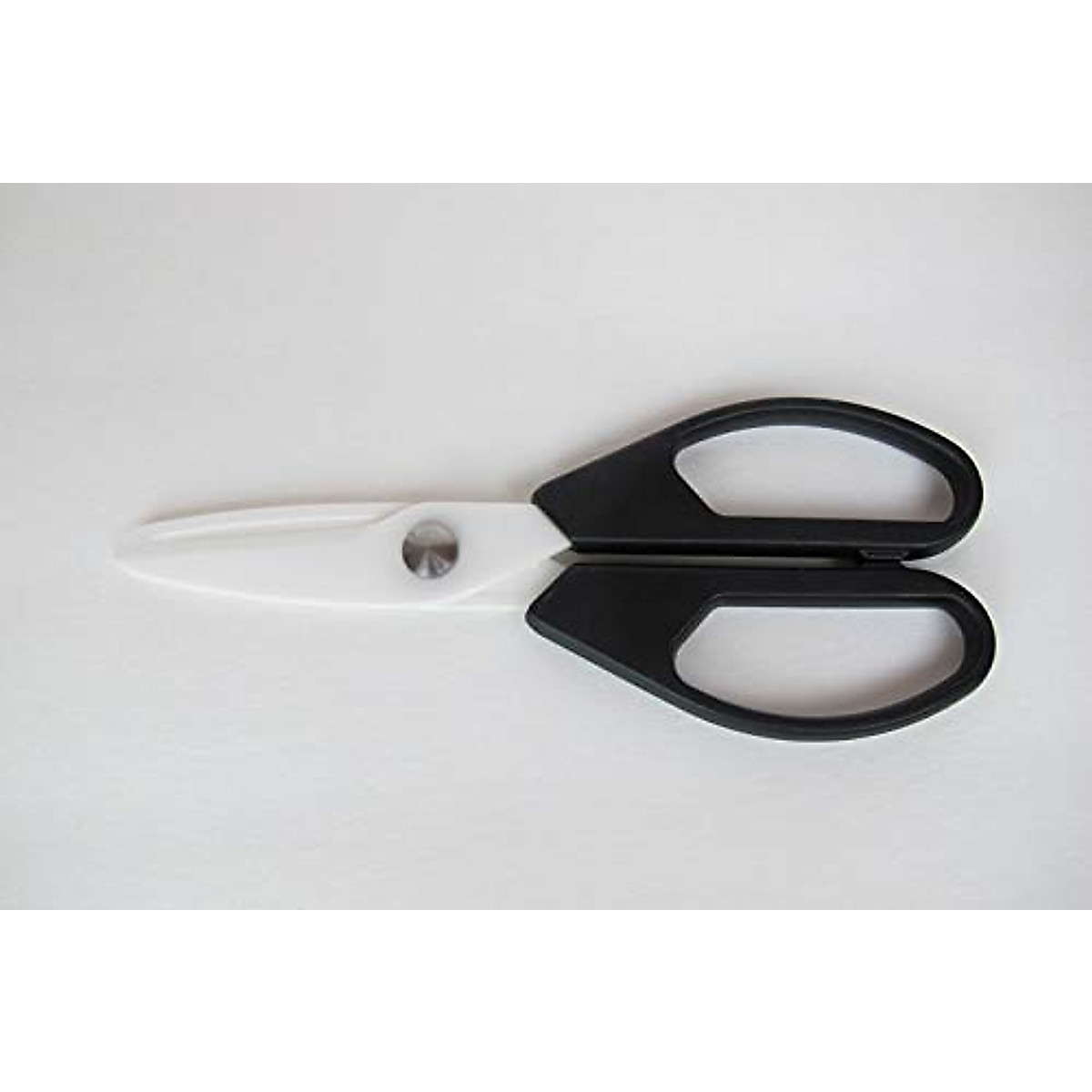 MOJO-HOME Ceramic Scissors Kitchen Utility Office Classroom Cooking Scissors Shears - White Blade/Black Handle