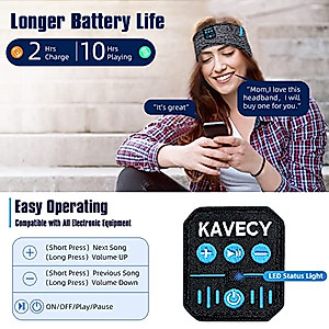 Soft Headband Wireless Headphones for Sleep, Wireless Sleep Earbuds, Comfortable Headphones for Sleeping with Thin HD Stereo Speakers, Sleeping Headsets for Workout, Insomnia, Travel, Yoga (Grey)