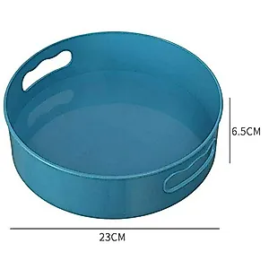 Multi-Function Rotating Tray, Multi-Function Rotating Storage Rack Kitchen Spice Organiser, Kitchen Organizer, Cosmetics Organize, Multi-Function Non-Slip 360° Rotary Organizer Tray (Blue)