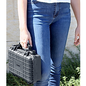 CASEMATIX Hard Gun Case for Pistols - TSA Approved Waterproof & Shockproof Gun Cases for Pistols, Compact 9mm Gun Case for Carrying Handgun with Scope and Accessories