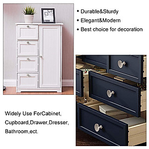 homdiy 25 Pack Brushed Nickel Cabinet Knobs, Solid Round Drawer Knobs, Modern Kitchen Cabinet Hardware for Bedroom Dresser, Cupboard, Drawers