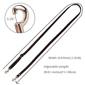 VanEnjoy Adjustable Genuine Leather Crossbody Straps Replacement - Width 1/2“, Length 25”-51” (Expresso)