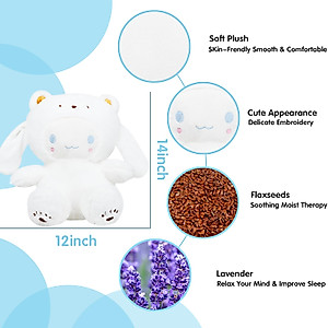 Microwave Heating Pad Dog Heatable Stuffed Animals for Cramps Pain Relief, Cute Soft Cozy Pillow Plush Heatable Warmies Stuffed Animals Gifts for Women, Teens