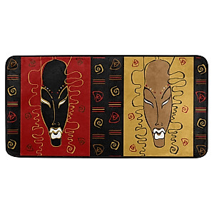 Kitchen Rug Mats 39X20 Inch African Mask Symbol Soft Doormat Bath Rugs Runner Non-Slip for Home Decor