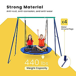 VIVOHOME Metal Frame Full Steel Swing Stand, Hold up to 440 lbs, Saucer Swing NOT Included