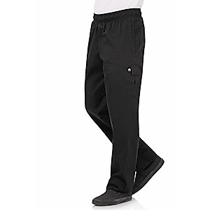 Chef Works Men's Cargo Chef Pants, Black, Medium