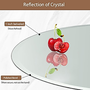 JENBELY 24 Inch Round Frameless Bathroom Mirror, Beveled Round Mirror, Circle Vanity Mirror with 1" Beveled Edge for Bathroom, Entryways, Living Room