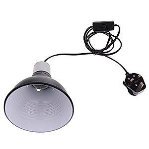 SGerste Dome Lamp Fixture for Reptiles. Heat Lamp UVA UVB Bulb Halogen Bulb & Habitat Lighting Holder UK Plug