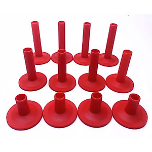 Jiayouy Plastic Long /Medium /Short Flanged Cymbal Sleeves 8mm for Percussion Drum Kit Part 12 Pack (Red)