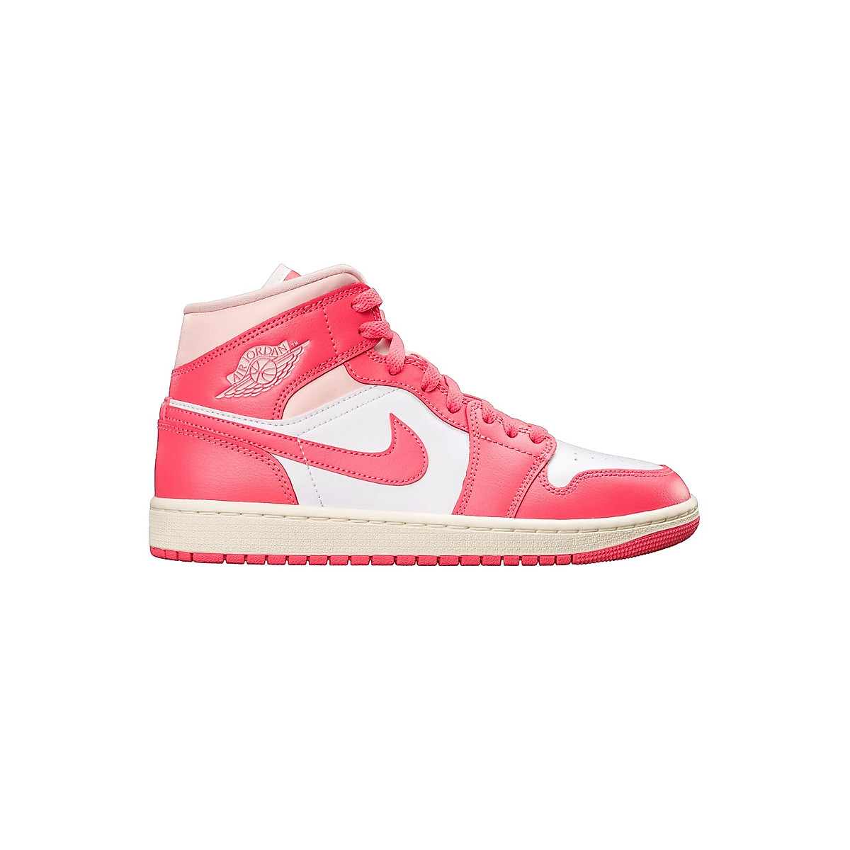 NIKE Jordan 1 Mid Women White/Sea Coral-Atmosphere BQ6472-186 6.5