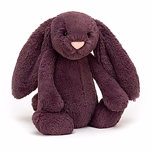 Jellycat Bashful Plum Bunny Stuffed Animal, Medium