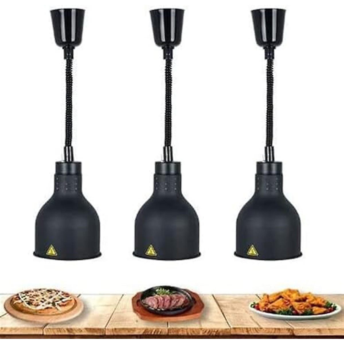 Food Heat Lamp Ceiling Heat Lamp Food Service Pendant for Restaurant Heating Lamp for Food Warming w/Bulb Retractable Buffet Food Heat Lamp Warmer Lamp,3pack