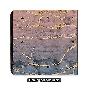 Rose Gold Marble Design Watercolor Gradient Texture PS4 Skin Console-PS4 Gamepad Controller Whole Body Skin Body Vinyl Sticker Sticker