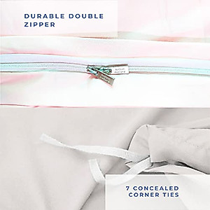 Kotton Culture 600 Thread Count 100% Egyptian Cotton 11 Piece Duvet Cover Set - Breathable All Season Comforter Cover with Zipper Closure & Corner Ties Sateen Weave (Silver, Queen)