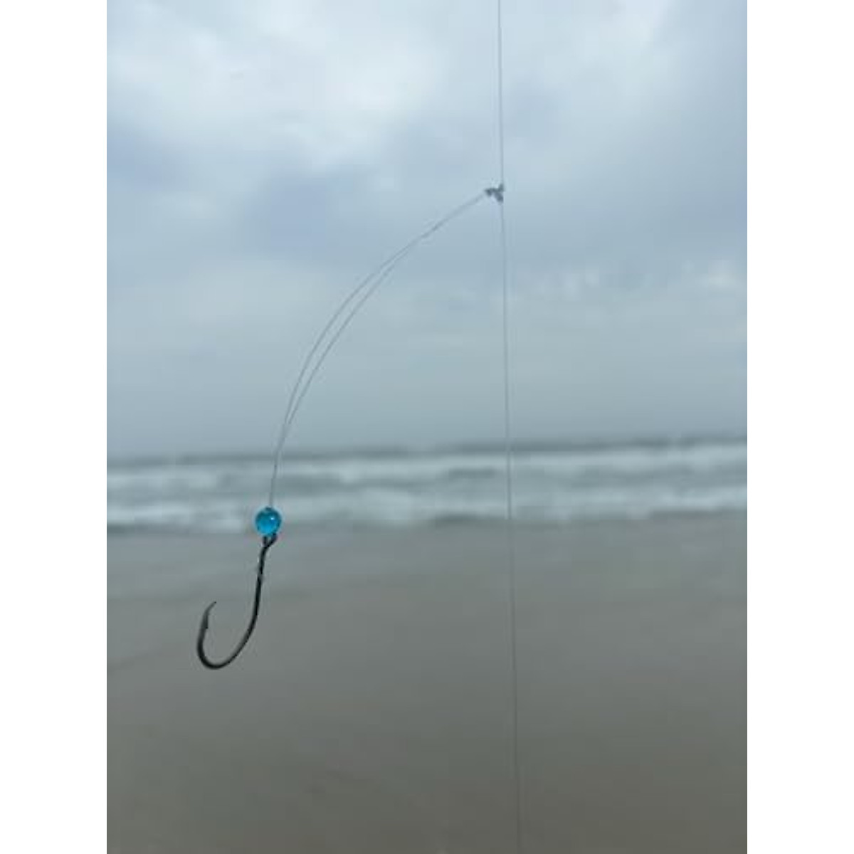 3 Pack '2/0' Bead Rig Surf Fishing Hi-Lo Double Drop Hand-Tied 30LB Mono (Ocean Blue)