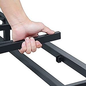 Oleesleep 6 Inch Dura Metal Platform Bed Frame with Footboard, Black