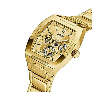 GUESS Men's 43mm Watch - Gold Tone Strap Champagne Dial Gold Tone Case