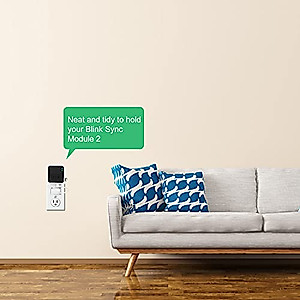 64GB USB Flash Drive and Outlet Wall Mount for Blink Sync Module 2,Mounting Bracket Holder with Short Cable for All-New Blink Outdoor Indoor Home Security Camera Sync Module, No Messy Wires or Screws