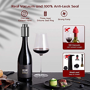Wine stoppers for wine bottles,2 pack Wine Bottle Stoppers,Vacuum Wine Stopper Keeps Wine Fresh Up,Reusable Wine Saver Best Gift Accessories
