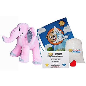 Make Your Own Stuffed Animal Pink Elephant Kit 16"- No Sew - Kit with Cute Backpack!