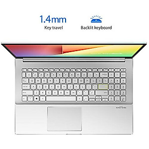 ASUS VivoBook S15 S533 Thin and Light Laptop, 15.6” FHD Display, Intel Core i7-1165G7 CPU, 16GB DDR4 RAM, 512GB PCIe SSD, Fingerprint Reader, Wi-Fi 6, Windows 10 Home, Dreamy White, S533EA-DH74-WH