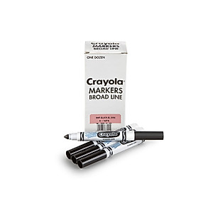 Crayola Washable Markers - Black (12ct), Kids Broad Line Markers, Bulk Markers for Classrooms & Teachers