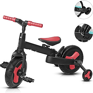 SZNWJ Ygqtbc 4 in 1 Kids Trike Enlarged Children Walker with Parent Steering Push Handle,Folding Balance Bike for 1-6 Years Old Boys Girls (Color : B)
