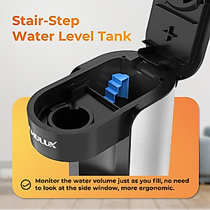 CHULUX 1000W Compact Single Serve Coffee Maker, Instant One Cup Coffee Pod Maker for K Cup & Ground Coffee, Stainless Steel Capsule Coffee Machine, 90s Fast Brewing