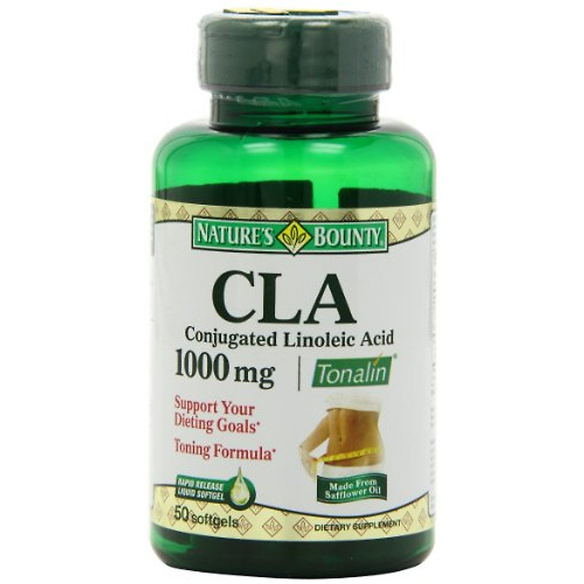 Nature's Bounty Tonalin Pills and Dietary Supplement, Diet and Body Support, 1000 mg, 50 Softgels