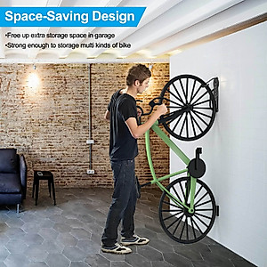 4 Pack Bike Rack for Garage with Tire Tray, Wall Mount Bike Hanger for Storage,Vertical Bike Hook for Indoor Shed,Hanging Bicycle for Apartment Holds Up to 70lbs