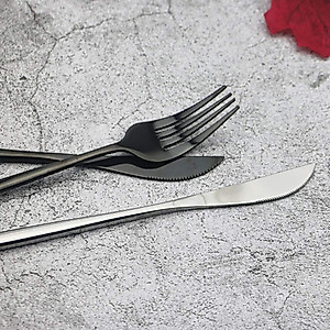 JASHII 24 Pieces Silverware Flatware Cutlery Set, Stainless Steel Tableware Silverware-Service for 6 Dishwasher Safe Full Set Flatware Durable (Silver)