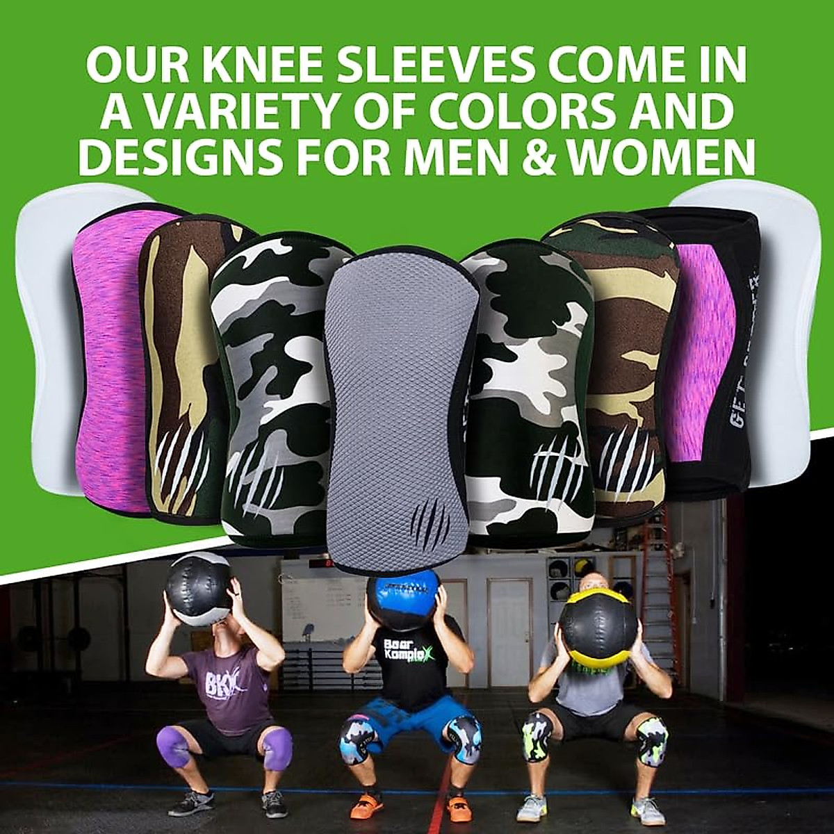 Bear KompleX Knee Sleeves for Weightlifting, Lifting Knee Sleeves for Men & Women, 5mm/7mm Compression Neoprene Knee Sleeve Support for Squats, Powerlifting, Gym & CrossFit