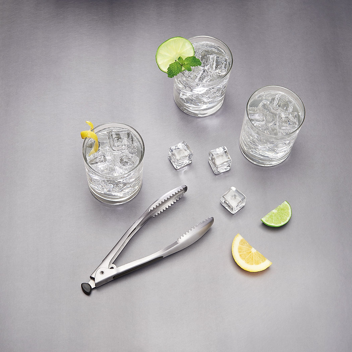 OXO Ice Bucket and Tongs Set - Brushed Stainless Steel