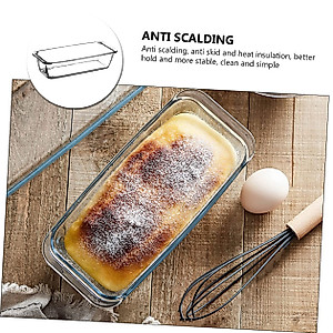 Cabilock Tempered Glass Plate Baking Pan Rectangular Cake Plate Glass Salad Dish Food Serving Plate Dishwasher Safe Easy to Clean