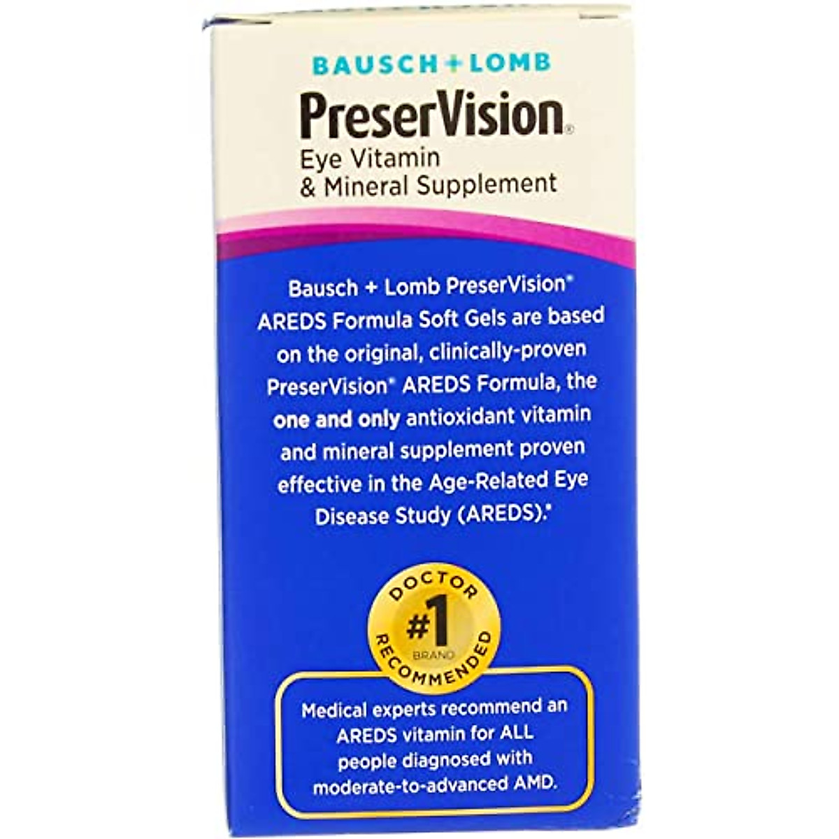 Bausch + Lomb PreserVision Eye AREDS Lutein Soft Gels 120 CT [2 BOXES]