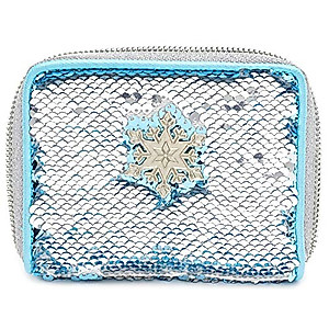 Loungefly x Disney Frozen Elsa Reversible Sequin Wallet (Blue/Silver, One Size)