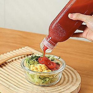 Qiuhome Condiment Squeeze Bottle Sauces Ketchup Bottles Squeeze Salad Dressing Container Honey Dispenser