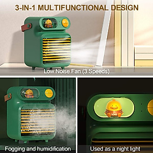 Portable Air Conditioner Fan, CEENFFO Personal Air Cooler 3-in-1 Mini Conditioner 3 Wind Speed, 3 Colors Desktop Air Conditioner with Handle for Home/Office/ Room/Outdoor