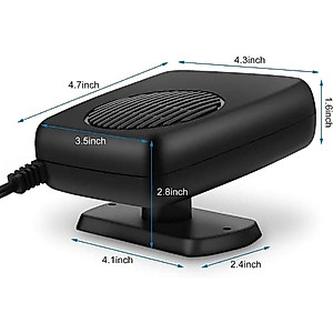 Car Heater,Fast Heating Defrost Defogger, 2 in1 Fast Heating or Cooling Fan, 12V Outlet Plug in Cigarette Lighter,150W Automobile Windscreen Fan for All Cars Portable Electronic Auto Heater