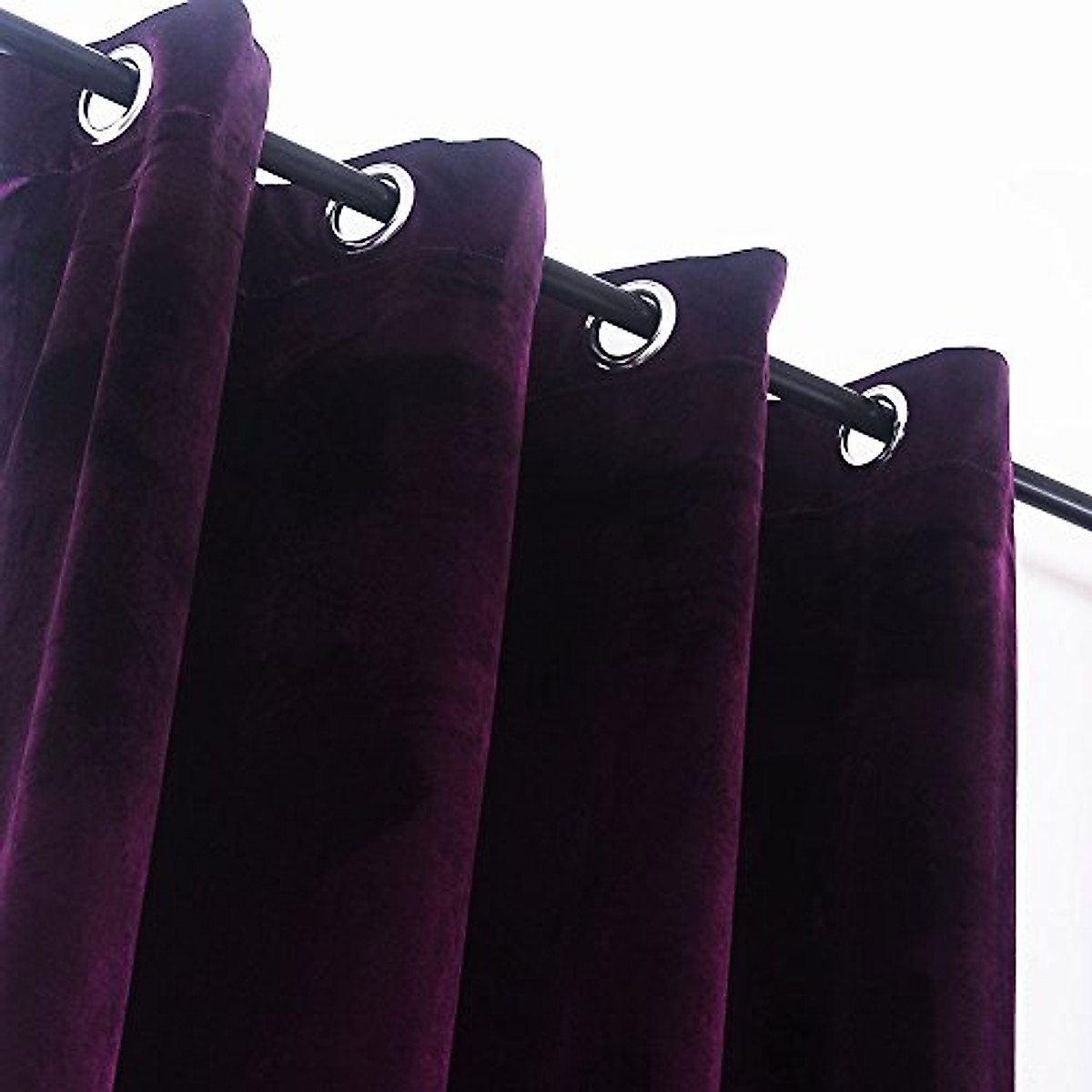 Cherry Home 52-Inch-by-84-Inch Velvet Blackout Grommet Curtain Panel, Purple