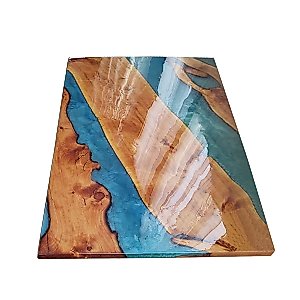 Epoxy Table, Epoxy Resin River Table, Live Edge Wooden Table, Natural Wood,Dining Table, Natural Epoxy Table, Resin Table 54" x 27" Inch