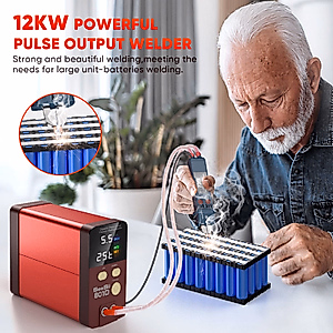 SeeSii 801D Spot Welder, 12KW Capacitor Energy Storage Pulse Battery Spot Welder with 73B Welding Pen, Support 2 Welding Modes Enhanced 0.1-0.3mm Nickel Strip for DIY & Industrial Spot Welding