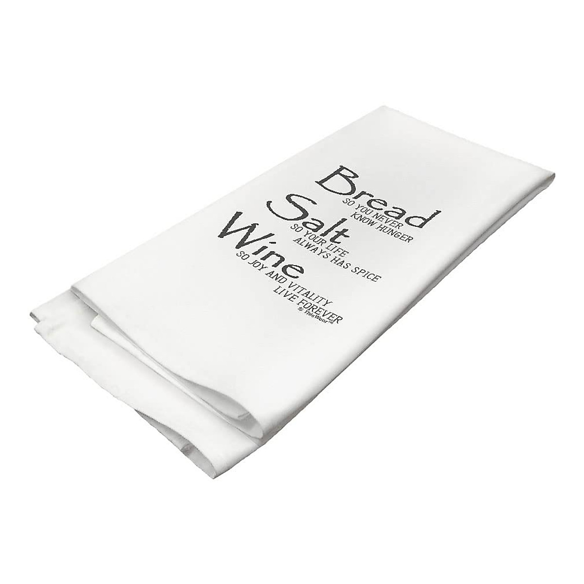 Bread Salt Wine Housewarming Gift For Women Wonderful Life Quote Bread Salt Wine Decorative Kitchen Tea Towel White