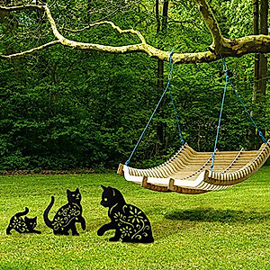 3 Pieces Black Cat Decorative Garden Stakes Metal Cute Cat Garden Decorative Silhouette Animal Outdoor Statues for Cat Lovers Yard Garden Lawn Decorations