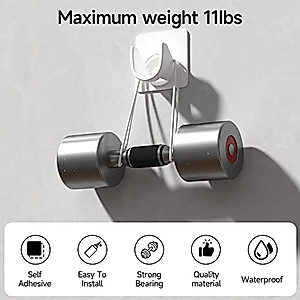 YONAYI 4PCS Adhesive Shower Curtain Rod Holder, No Drilling Spring Tension Rod Retainer for Bathroom Kitchen Wardrobe | Rod End Diameter within 0.86inch | White Curtain Rod Bracket