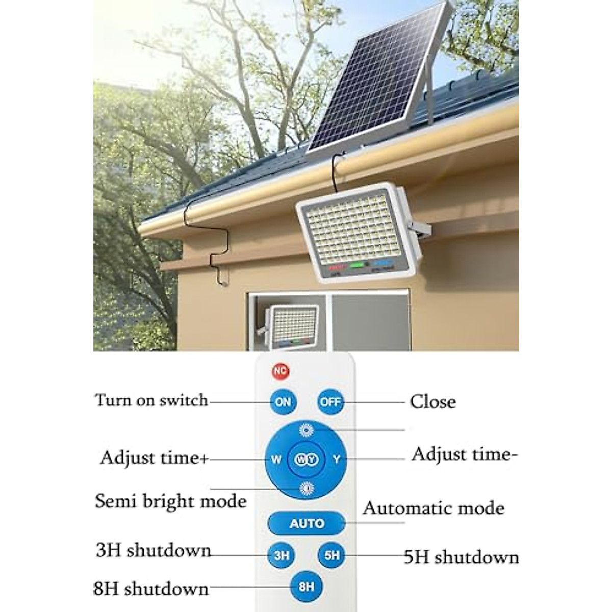 ZXXHNNAIH Solar Street Light IP67 Waterproof Solar Outside Lights, with 32ft Cable,Motion Sensor Dusk to Dawn Easy-to-Install for Barn Yard