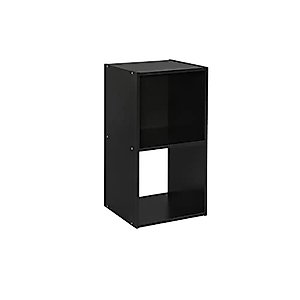 OneSpace Eleanor Executive Desk, Wood-Grain Office Desk with Hutch, Modern Computer Desk, Black