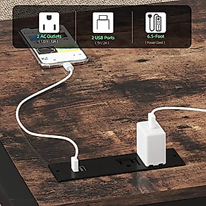 TIYASE L Shaped Desk with Power Outlet and USB Port, 59 in L-Shaped Computer Corner Desk with Storage Shelves, Home Office Desk Workstation with Monitor Stand, Tower Shelf, Rustic Brown